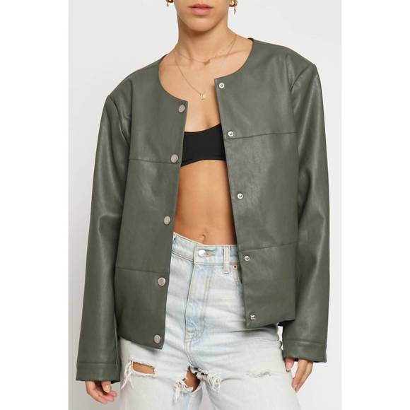Sans Souci | Jackets & Coats | New Sans Souci Faux Leather Cropped ...